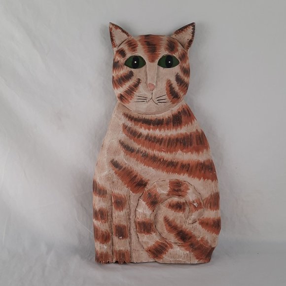 James Haddon | Accents | James Haddon Folk Art Wooden Cat 55 Tall ...
